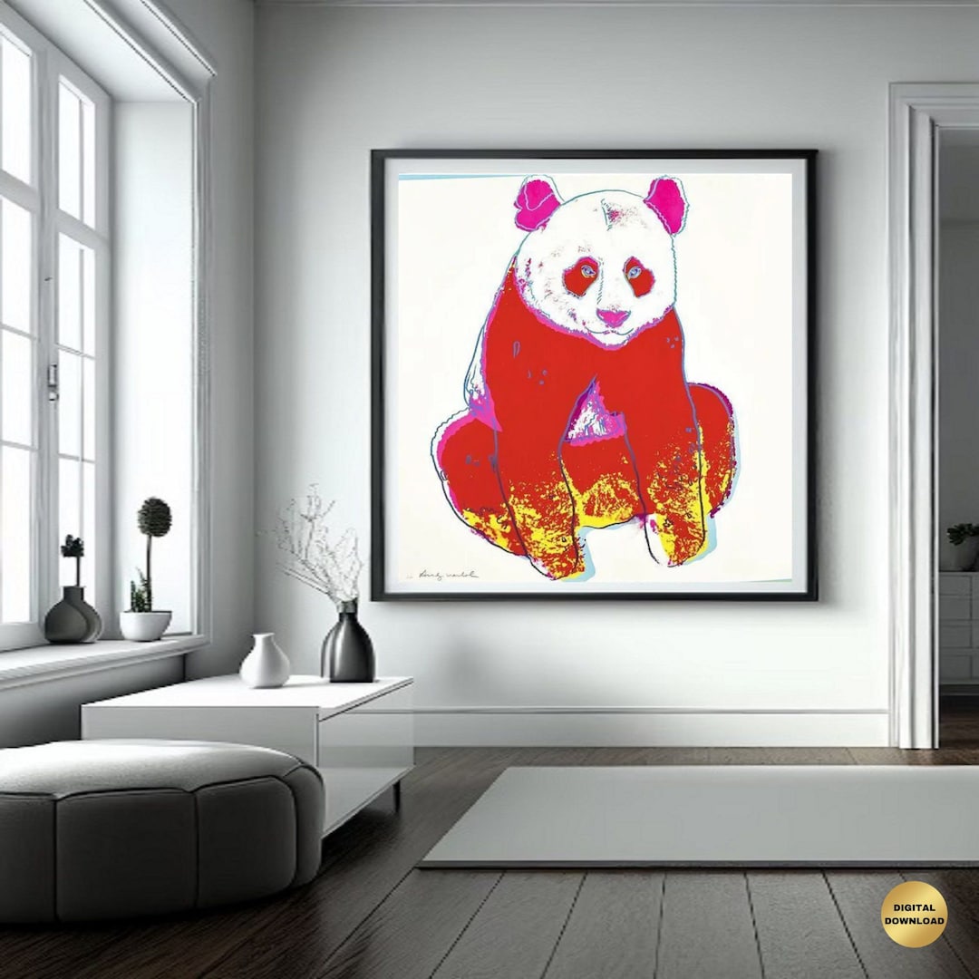 Andy Warhol "endangered Species: Giant Panda" Extremely Rare Print Silk ...