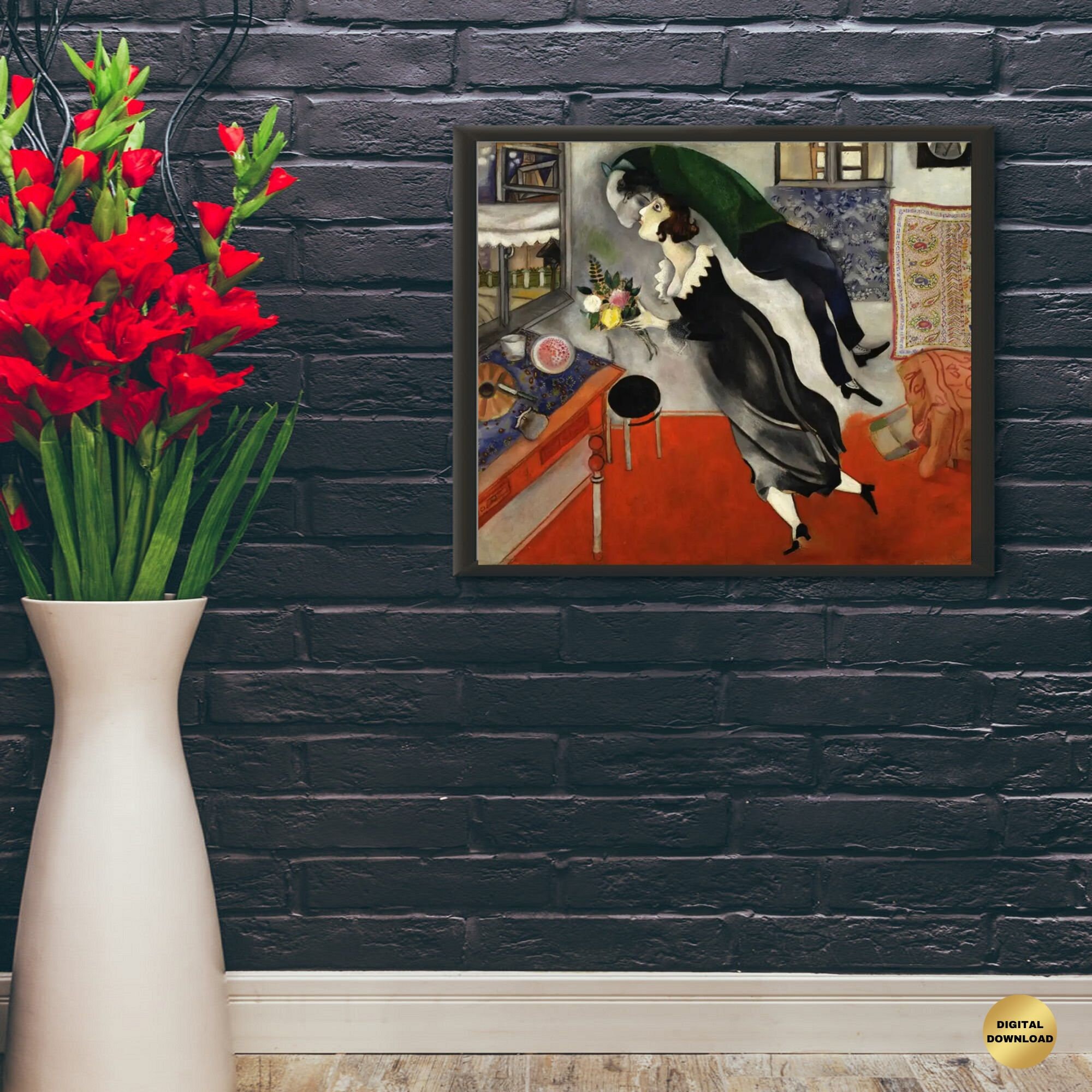 Marc Chagall: birthday Very Rare Print Painting 1915 Printable Art ...