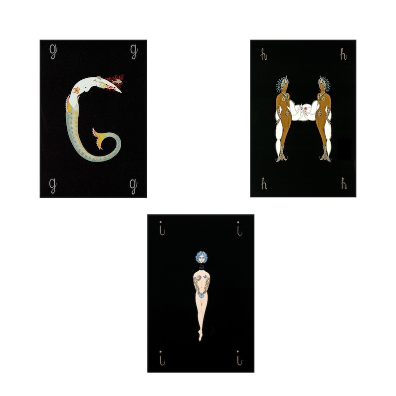 Erte alphabet Series: A Through I Very Rare Prints Printable Art ...