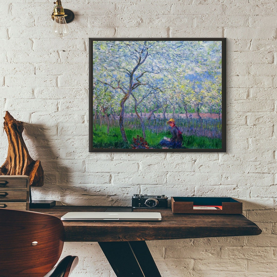 Claude Monet: "an Orchard in Spring" Extremely Rare Print; Painting ...