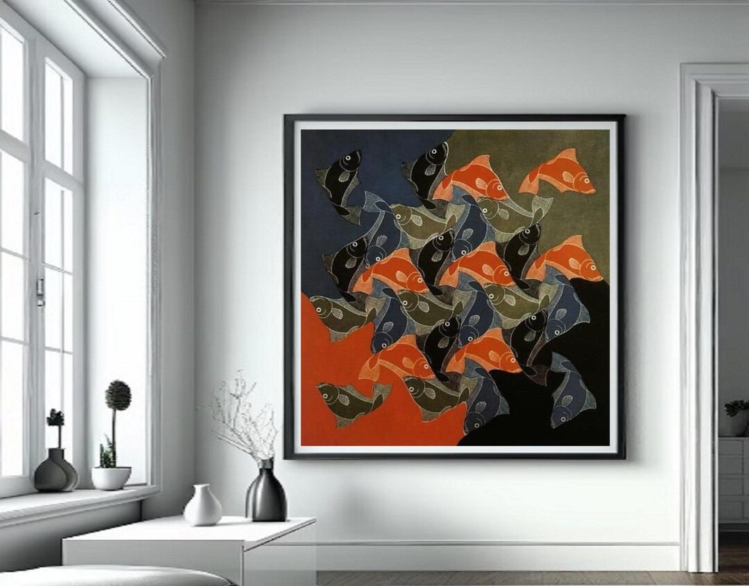 M.C. Escher: "fish" Extremely Rare Print; Painting 1912; Printable Art ...