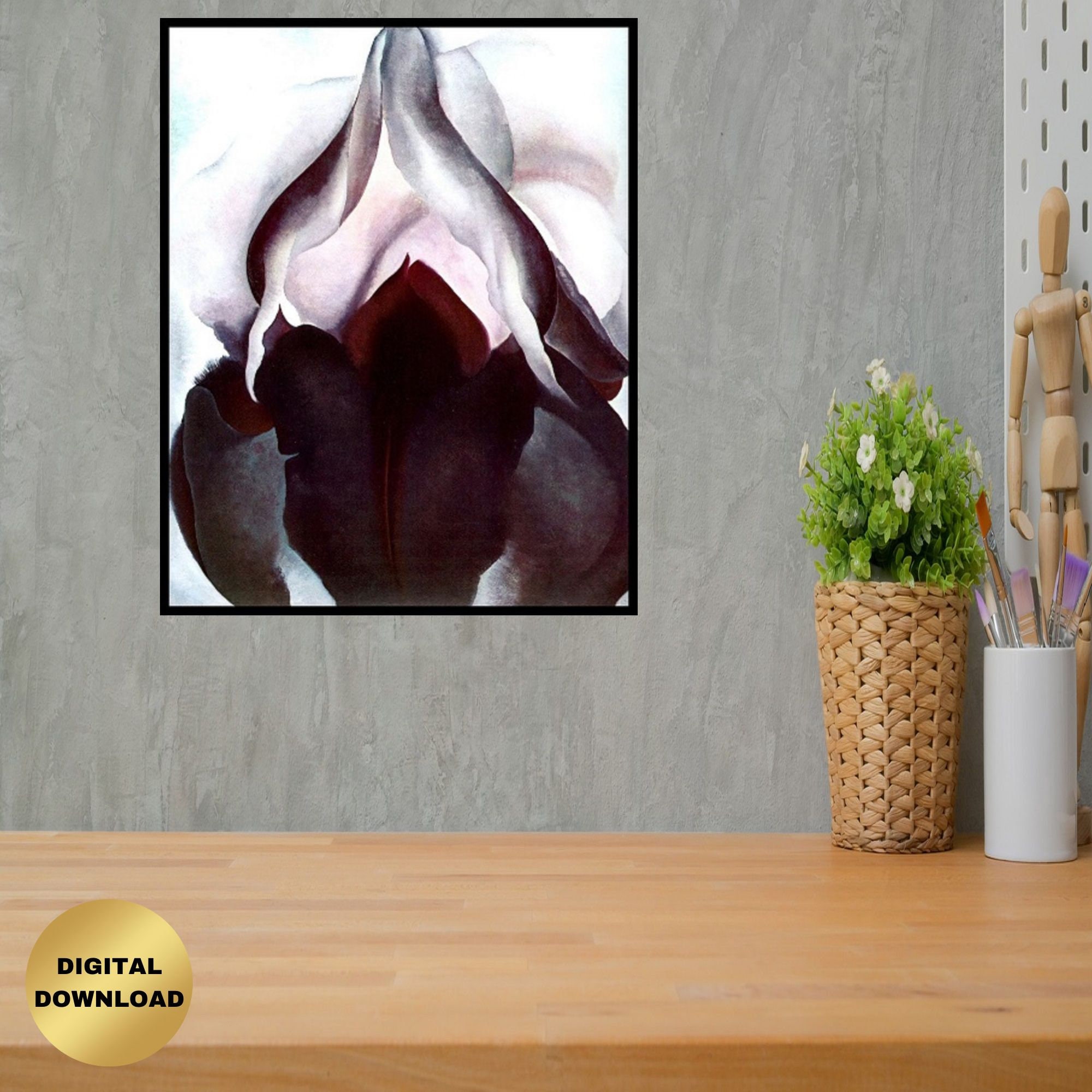 Georgia O'keeffe black Iris Very Rare Print Painting 1926 Printable Art ...