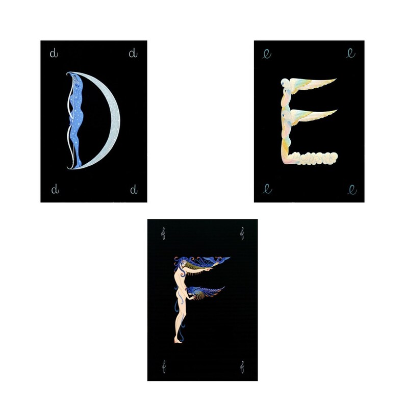 Erte alphabet Series: A Through I Very Rare Prints Printable Art ...