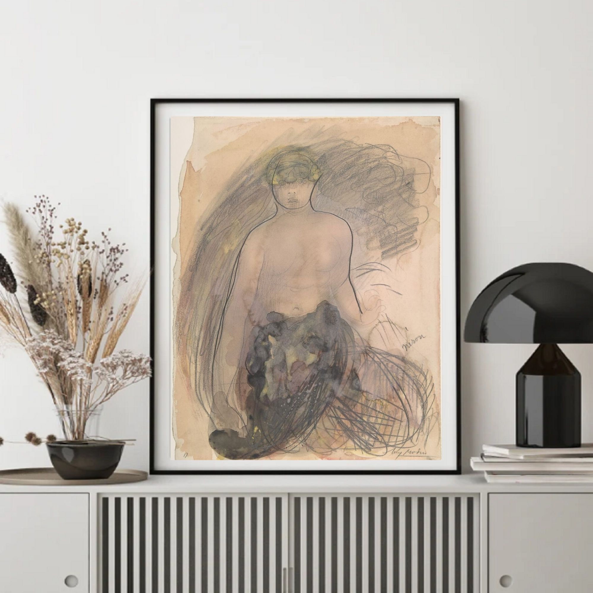 Auguste Rodin: nero Extremely Rare Print, Painting Circa 1910 Printable ...
