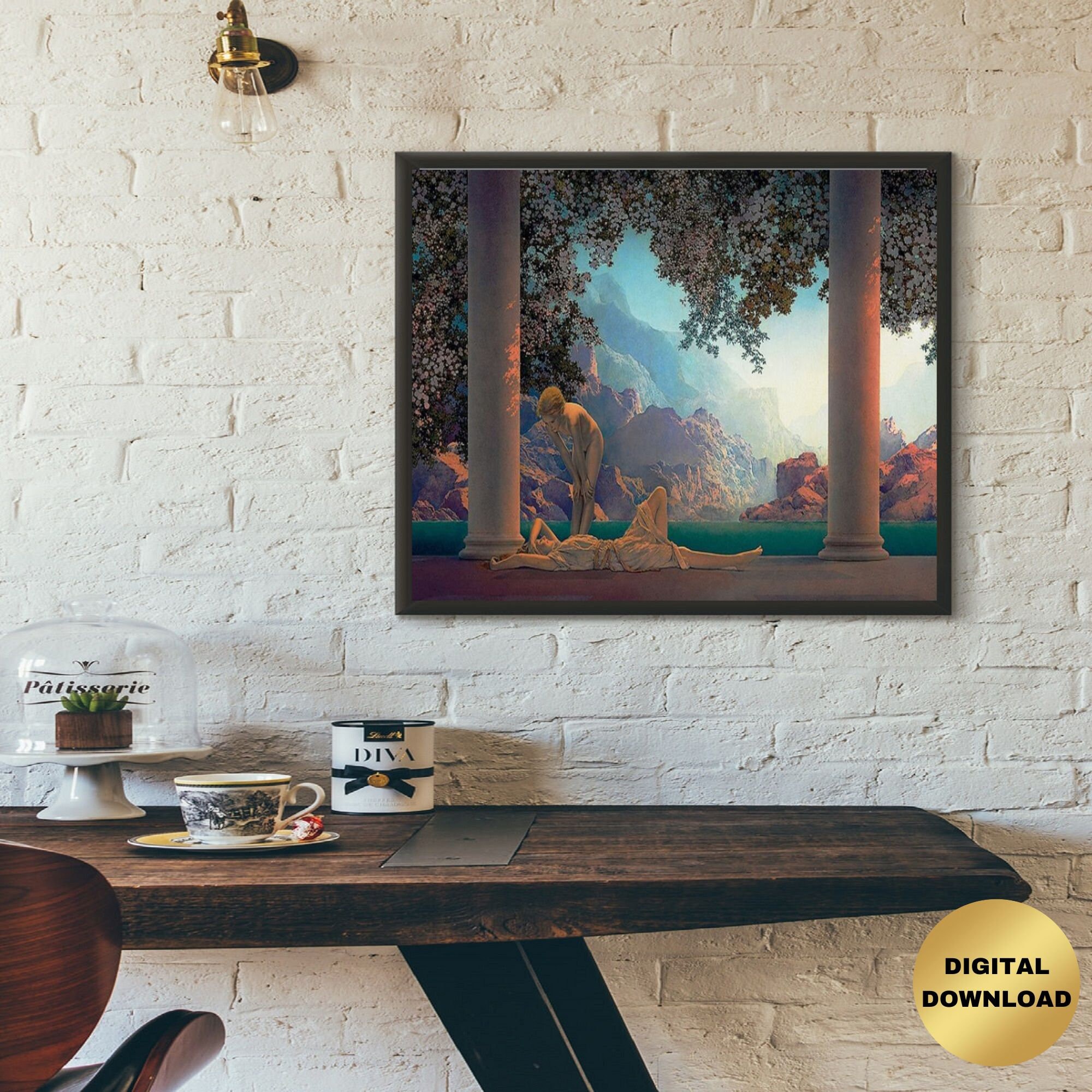 Maxfield Parrish: daybreak Extremely Rare Print, Painting Circa 1922 ...