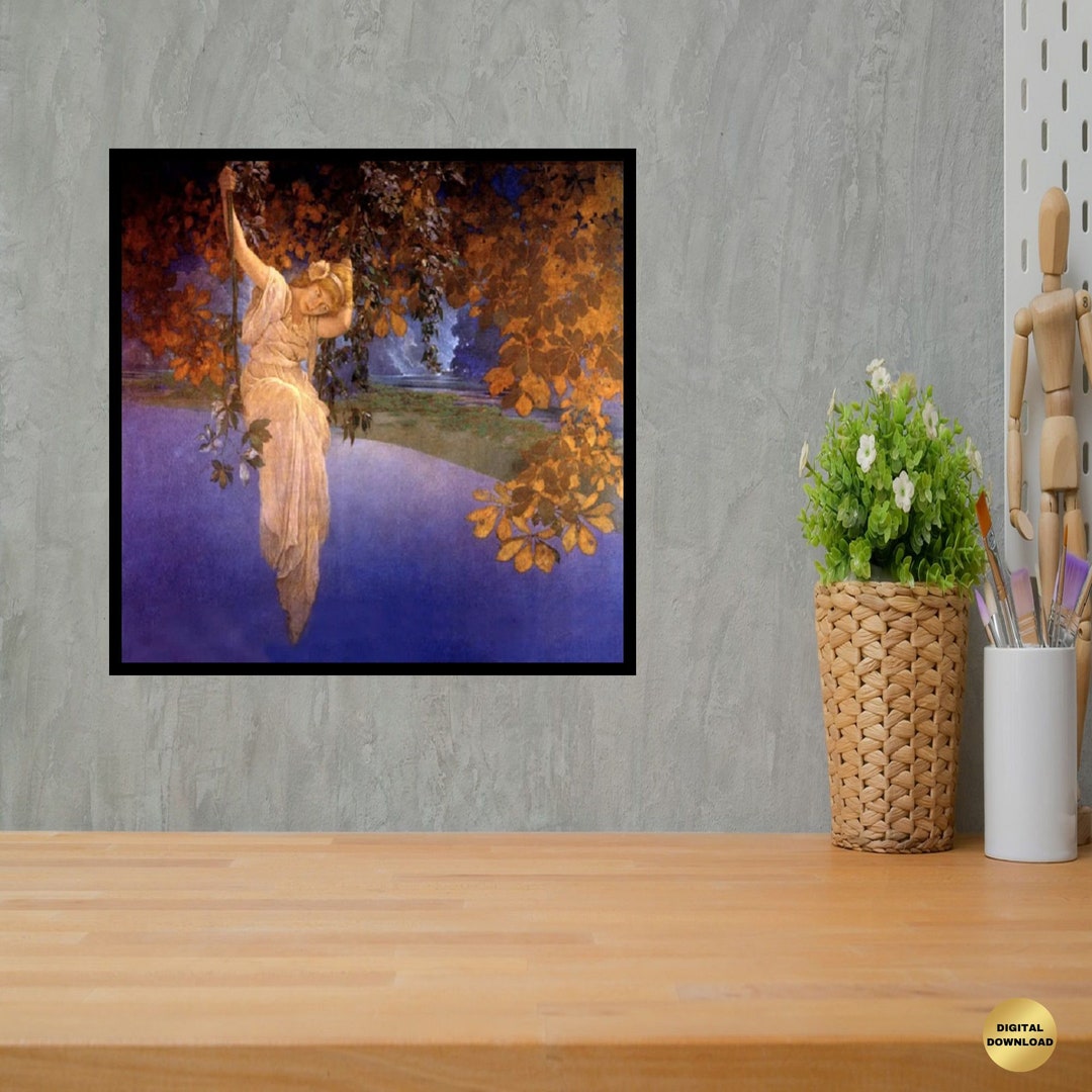 Maxfield Parrish: "reveries" Extremely Rare Print, Painting Circa 1913 ...