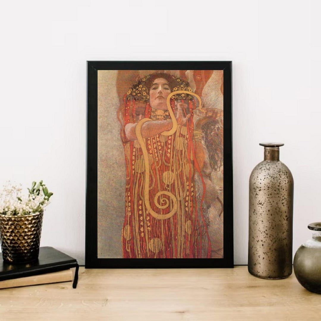 Gustav Klimt: "hygeia" Extremely Rare Print, Drawing Circa 1909 ...