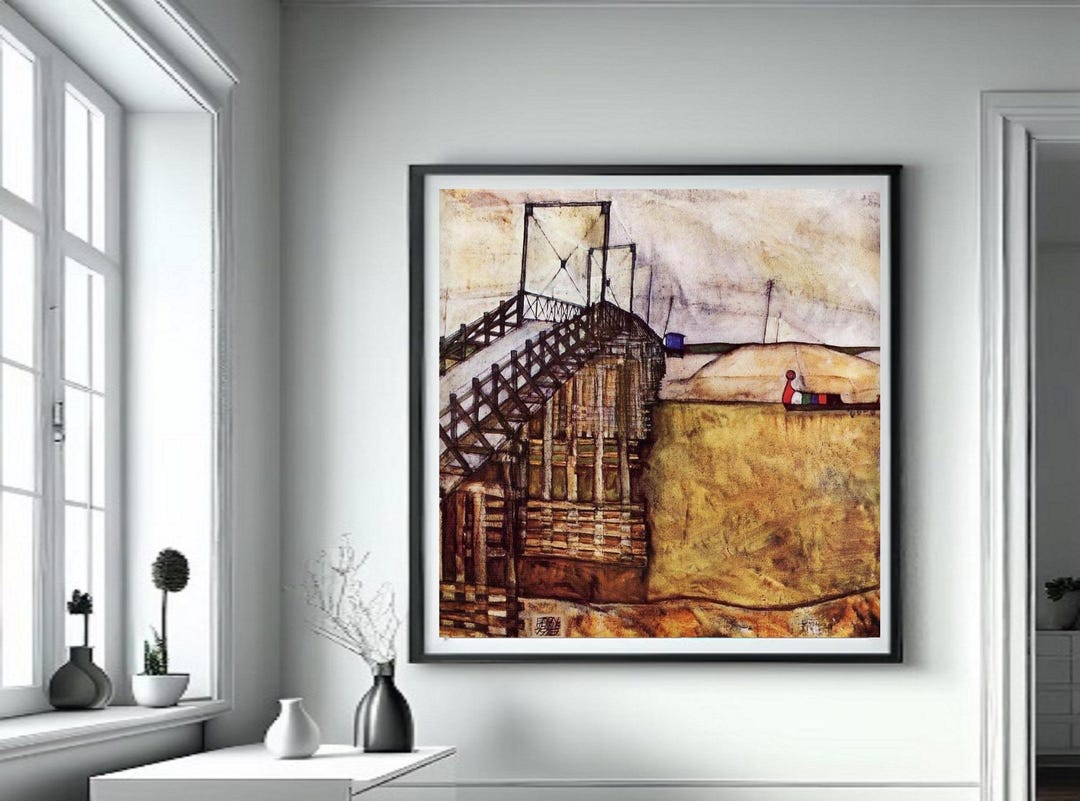 Egon Schiele: "the Bridge" Extremely Rare Print; Painting 1913 ...