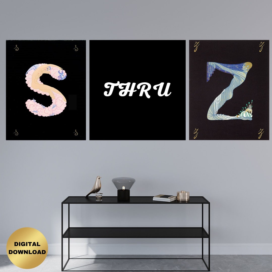 Erte alphabet Series: S Through Z Very Rare Prints Printable Art ...