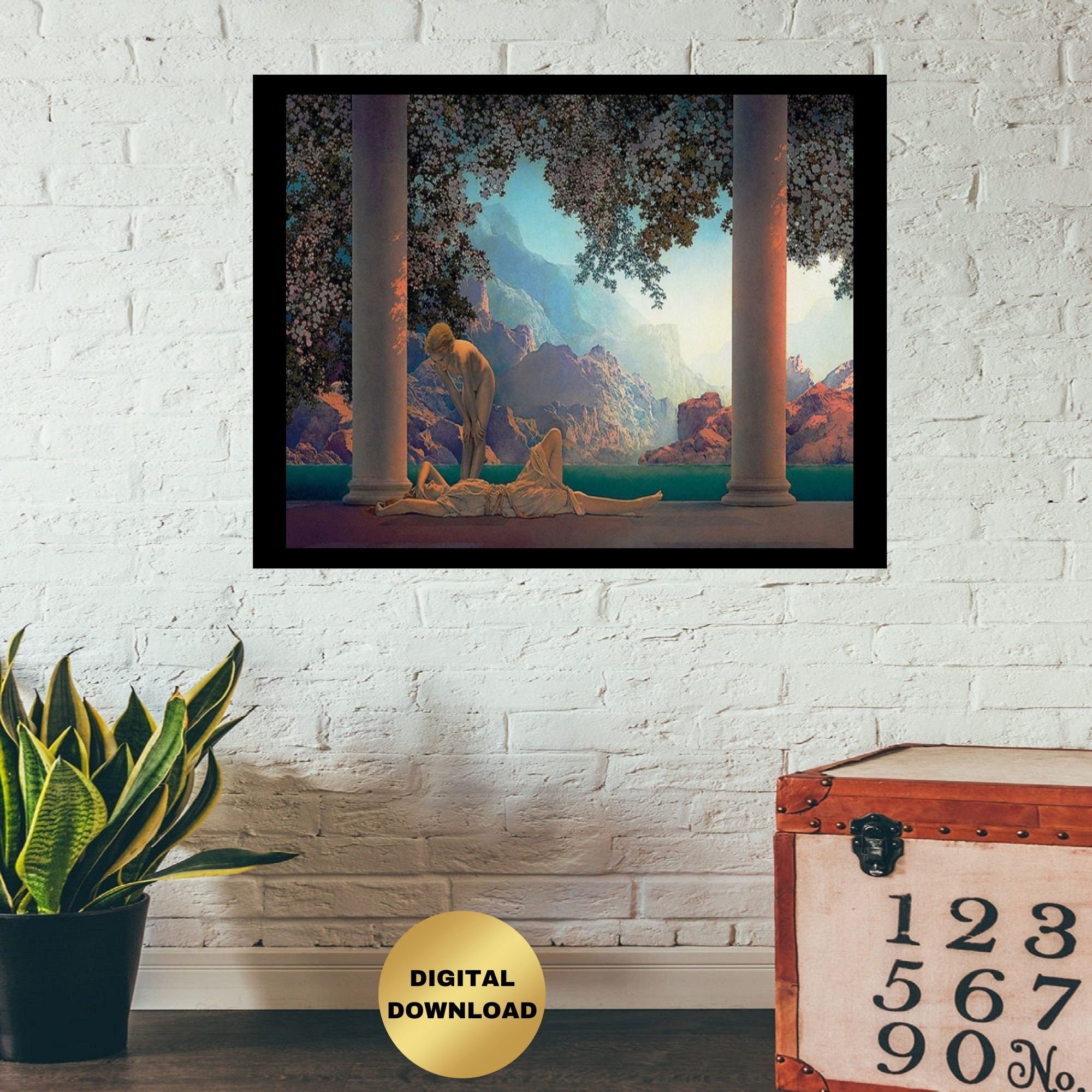 Maxfield Parrish: daybreak Extremely Rare Print, Painting Circa 1922 ...