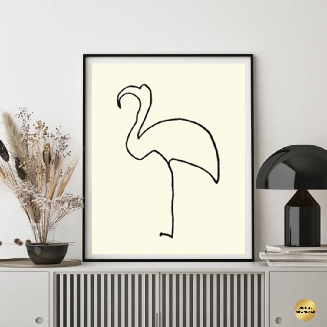 Pablo Picasso "the Flamingo" Very Rare Print Painting Circa 1958 ...