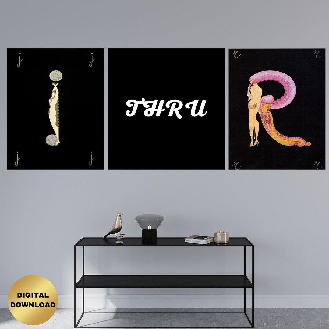 Erte alphabet Series: J Through R Very Rare Prints Printable Art ...