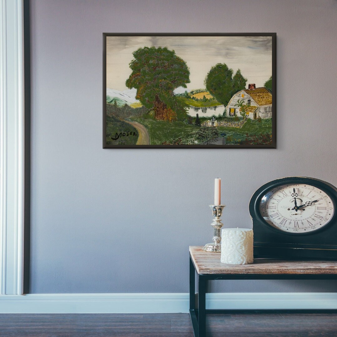 Grandma Moses “landscape" Extremely Rare Print; Painting Circa 1929 ...