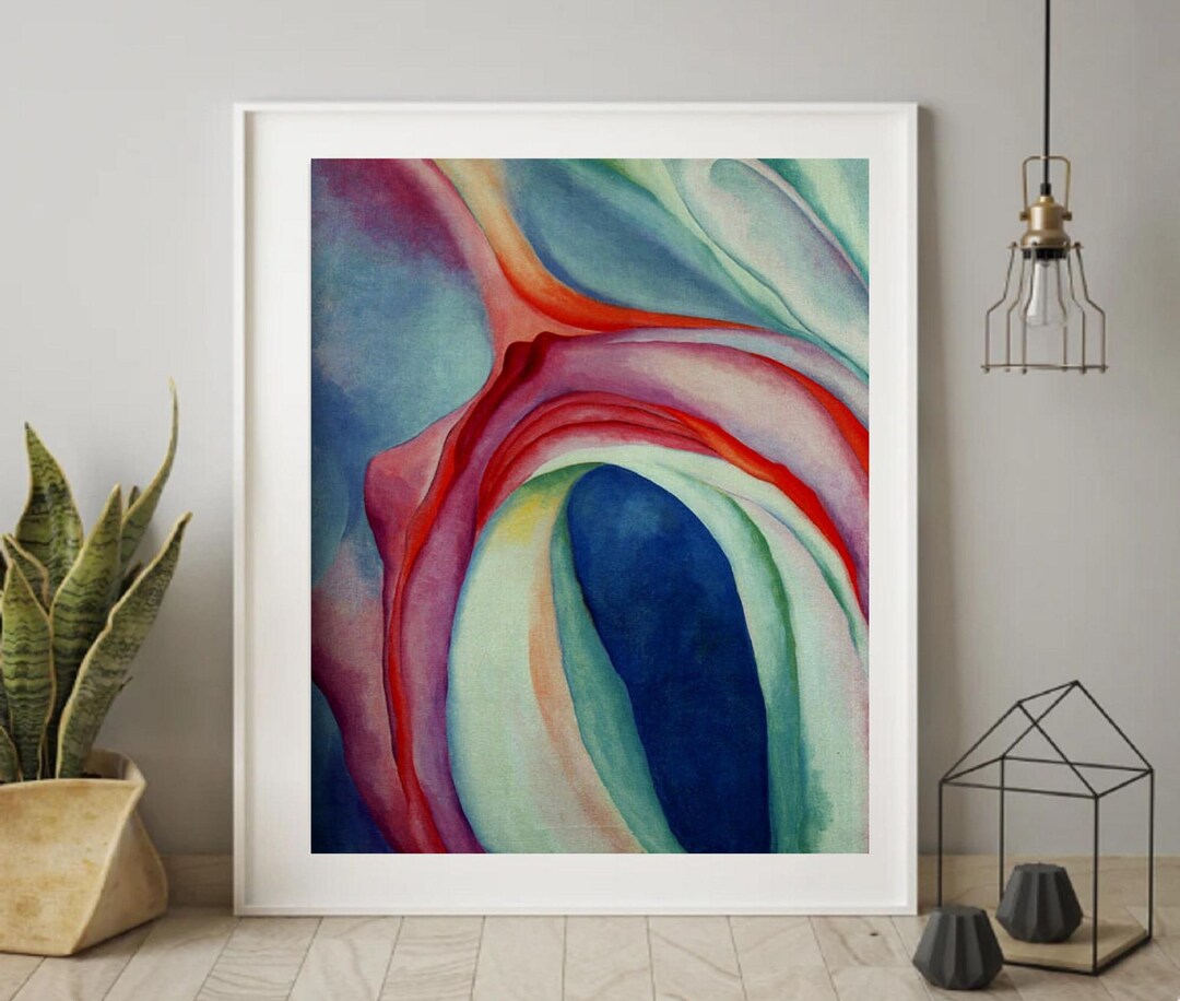 Georgia O'keeffe "music Pink and Blue" Extremely Rare Print; Painting ...