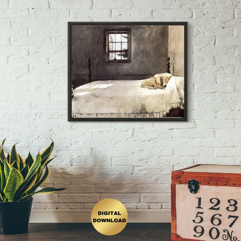 Andrew Wyeth master Bedroom Extremely Rare Print Painting 1965 Printble ...