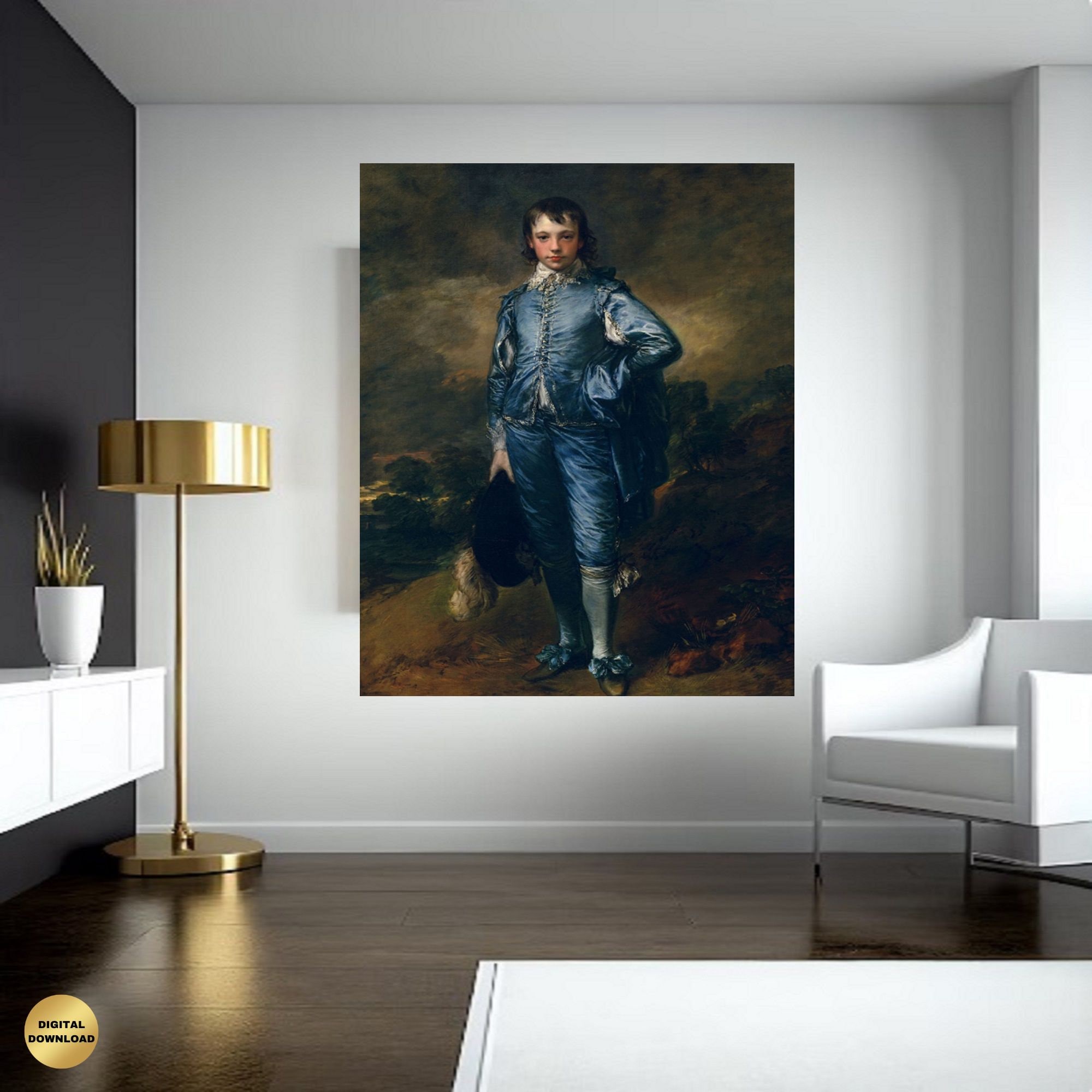 Thomas Gainsborough: the Blue Boy Extremely Rare Print, Drawing Circa ...