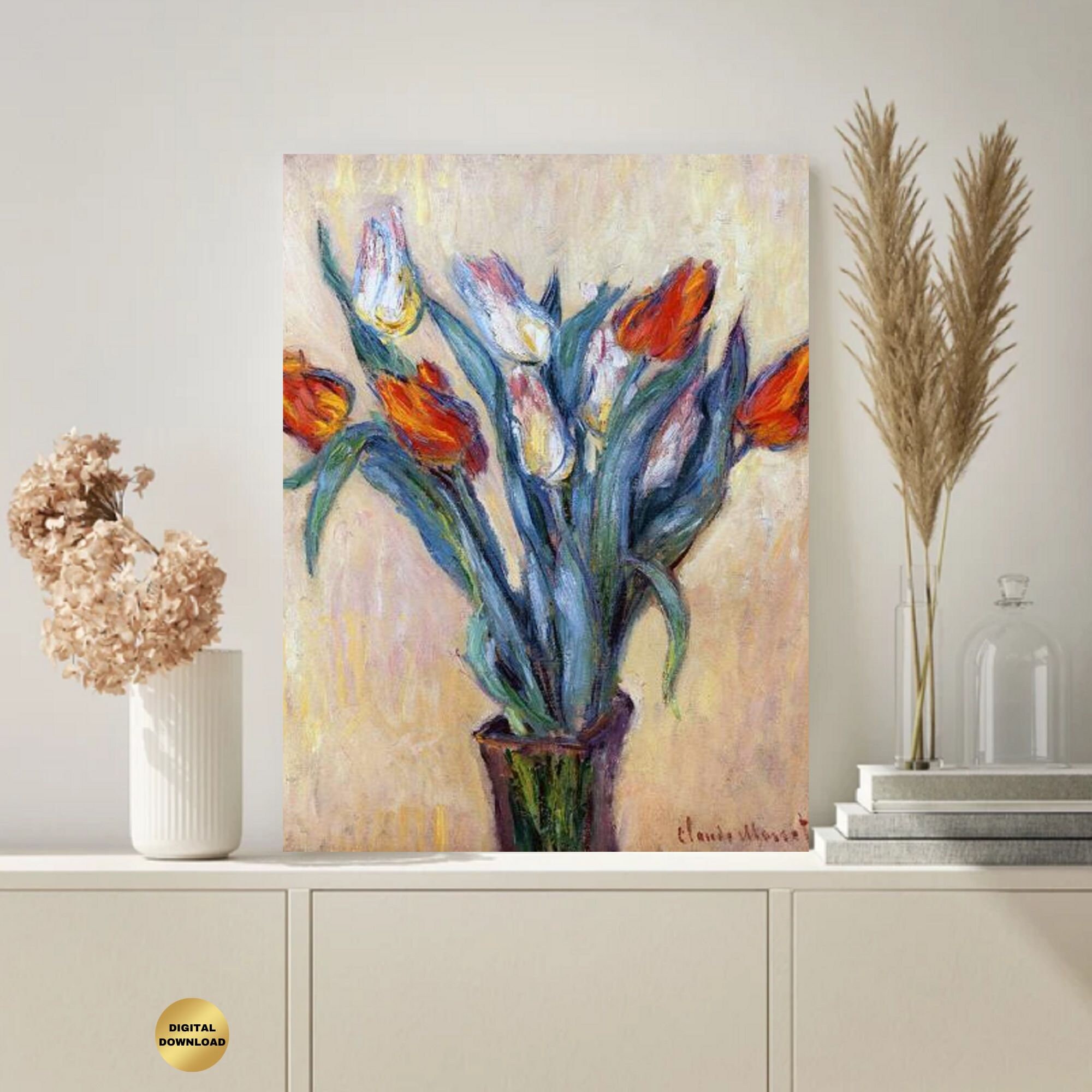 Claude Monet tulips Extremely Rare Print Painting 1885 Printable Art ...