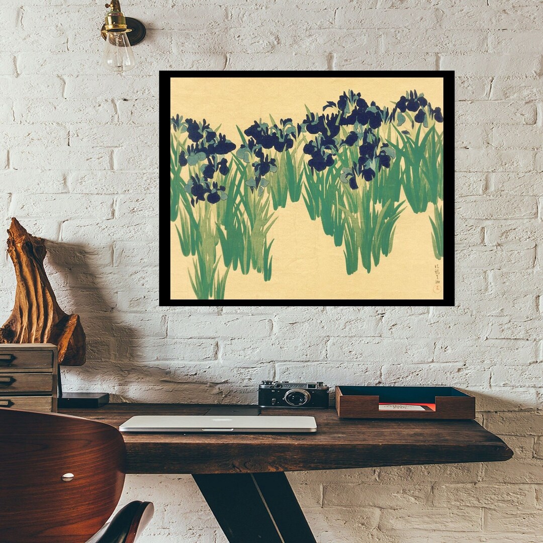 Ogato Korin: "irises" Extremely Rare Print, Painting Circa 1701 Printable Art, Digital Art, Wall ...