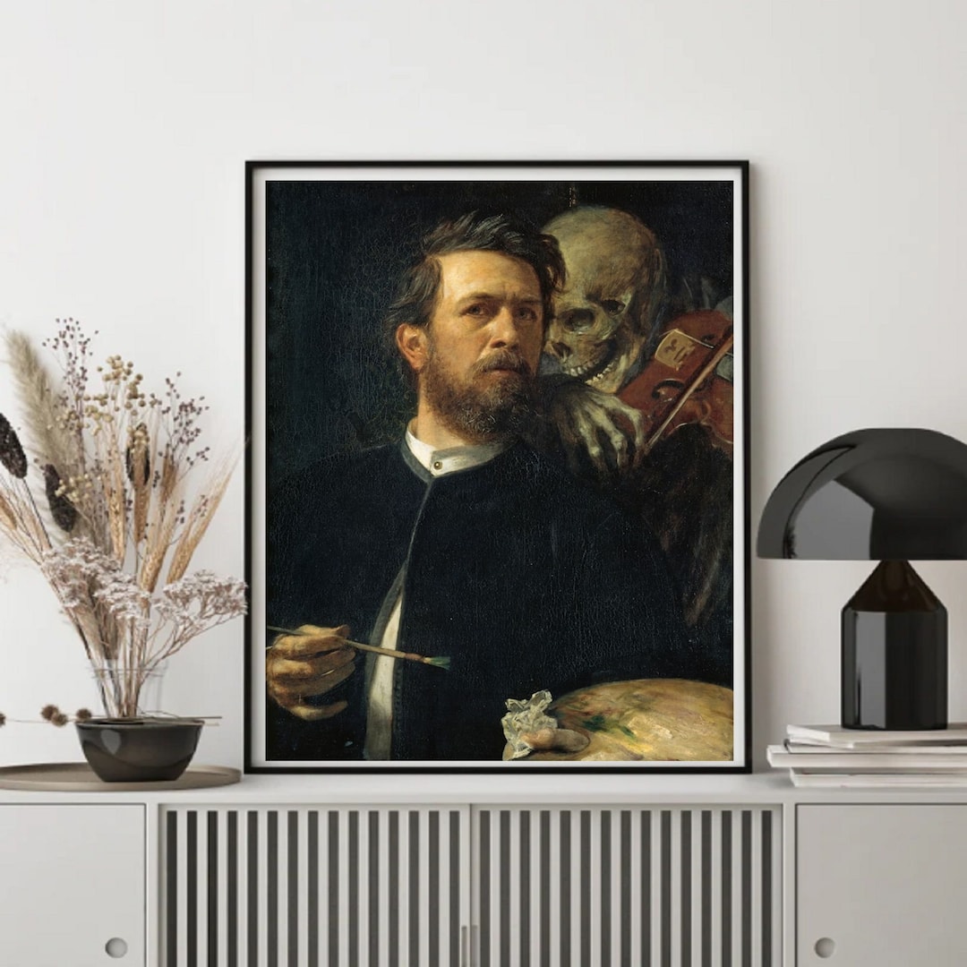 Arnold Bocklin: "death Playing the Fiddle"; Extremely Rare Print ...