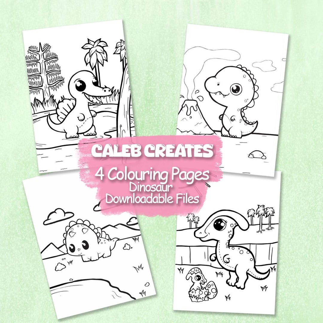Caleb Creates: Cute Dinosaur Drawings Coloring Book - Etsy