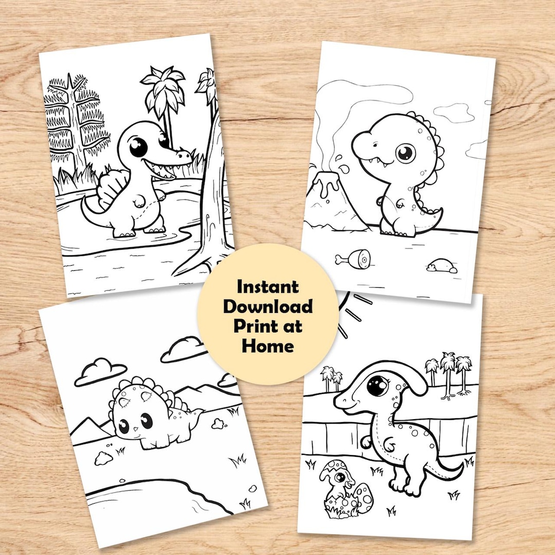 Cute Dinosaur Coloring Pages Kids Coloring Pictures Dinosaur Party ...