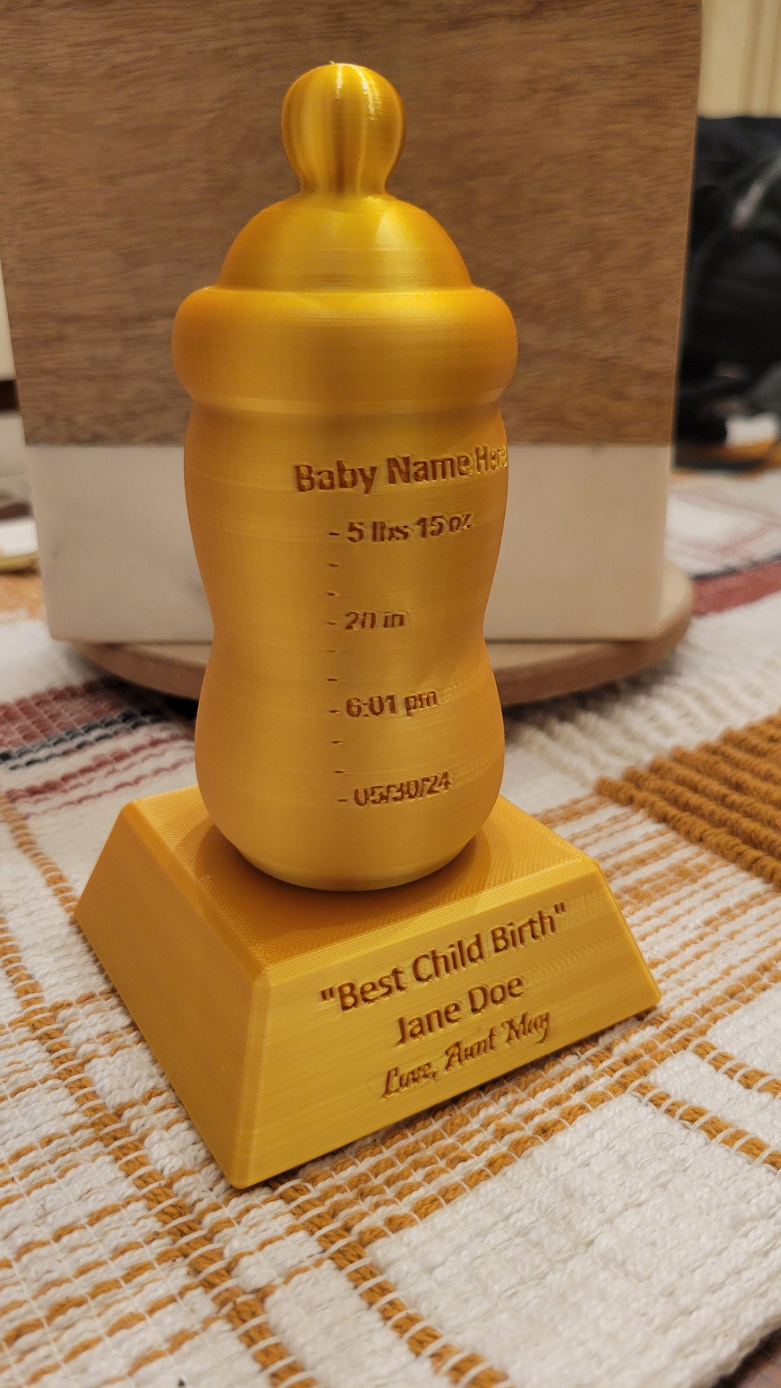 Baby Bottle Trophy - 3D Printed - Multiple Color Options - Baby Shower ...