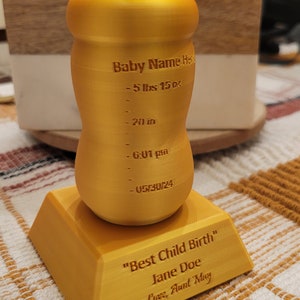 Baby Bottle Trophy - 3D Printed - Multiple Color Options - Baby Shower ...