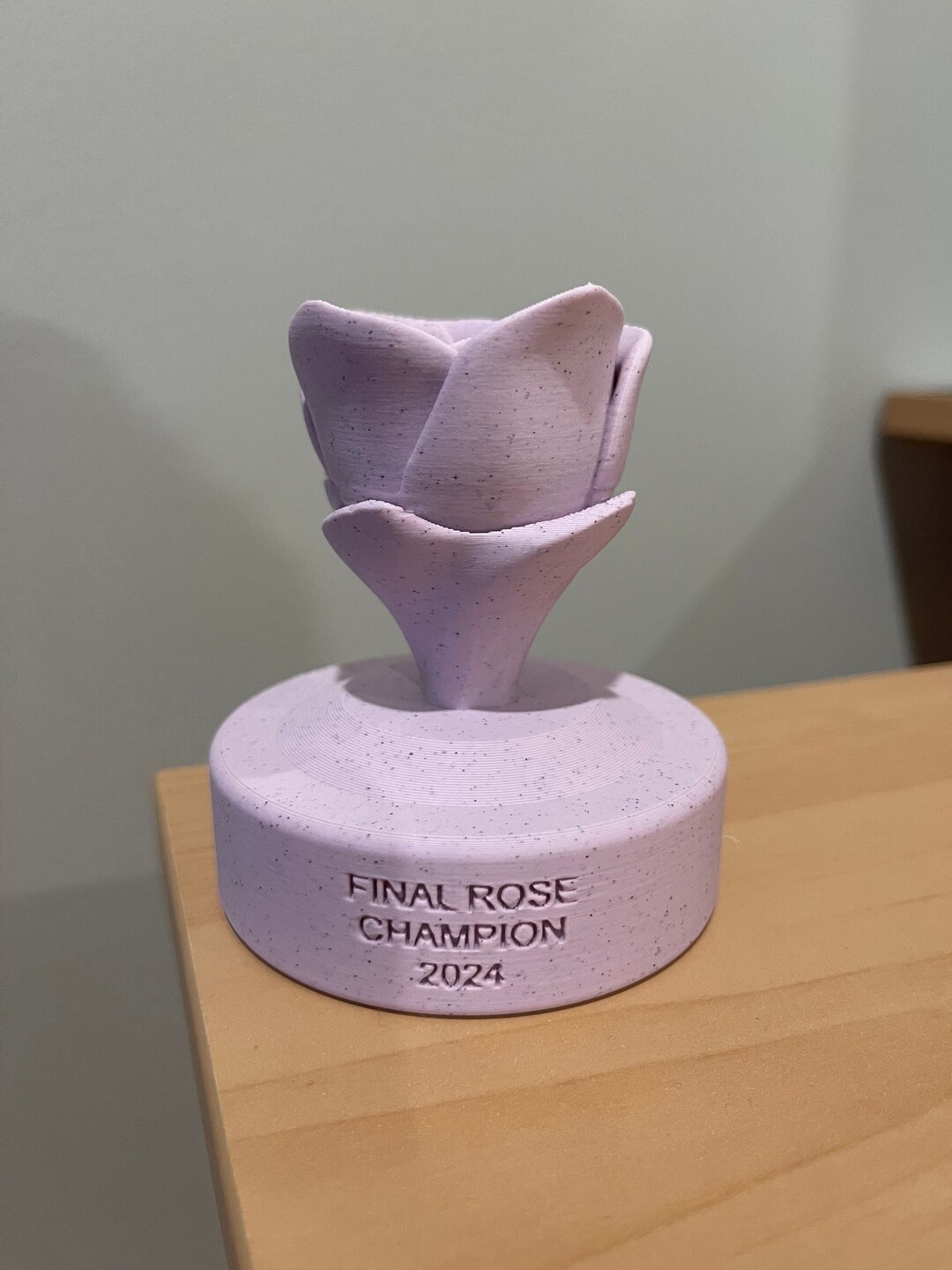 Pink Marble Rose Trophy - 3D Printed - Final Rose Trophy - Valentine's ...