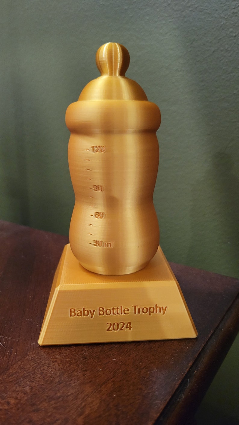 Baby Bottle Trophy - 3D Printed - Multiple Color Options - Baby Shower ...