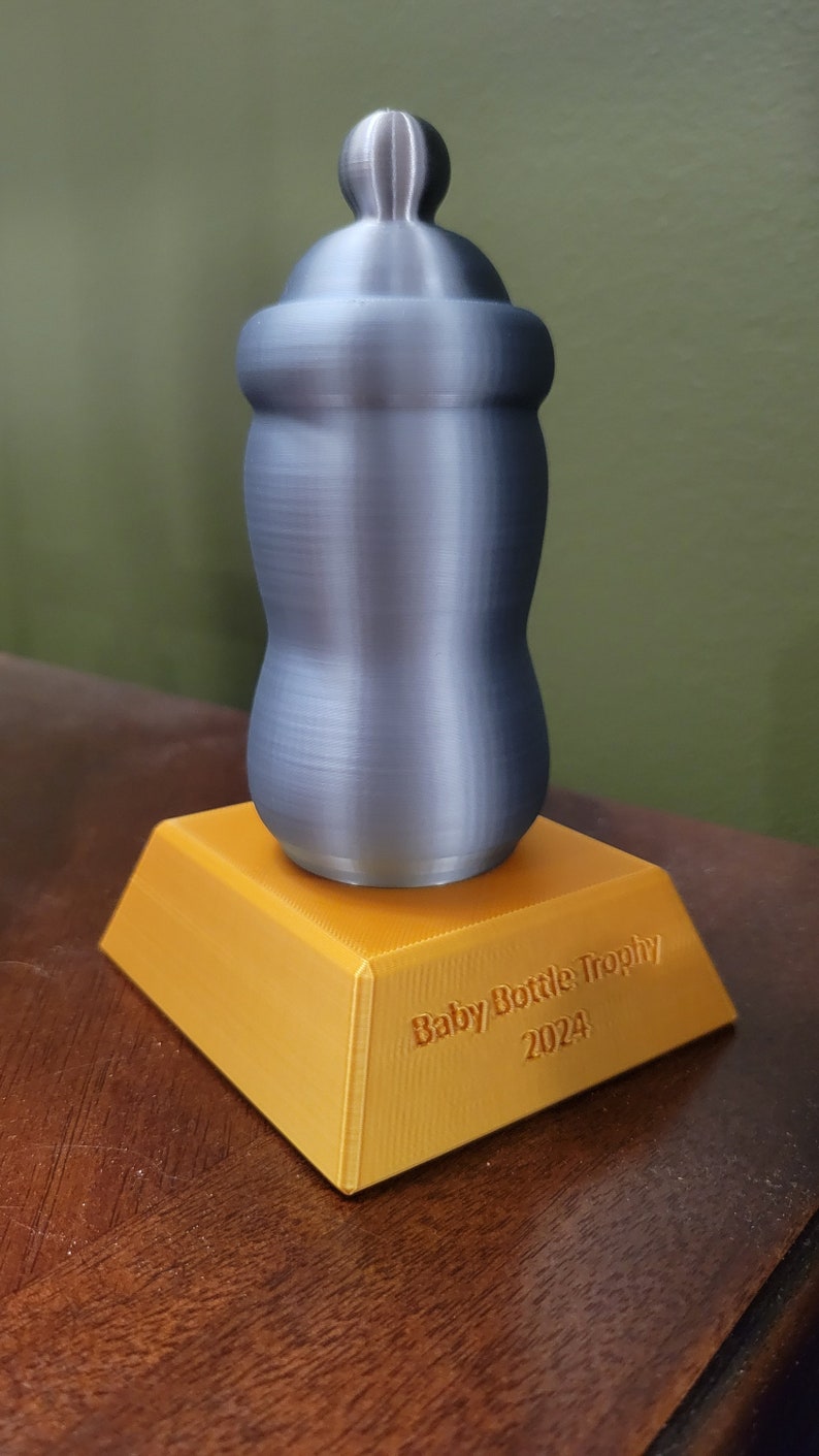 Baby Bottle Trophy - 3D Printed - Custom Color Options - Baby Shower ...