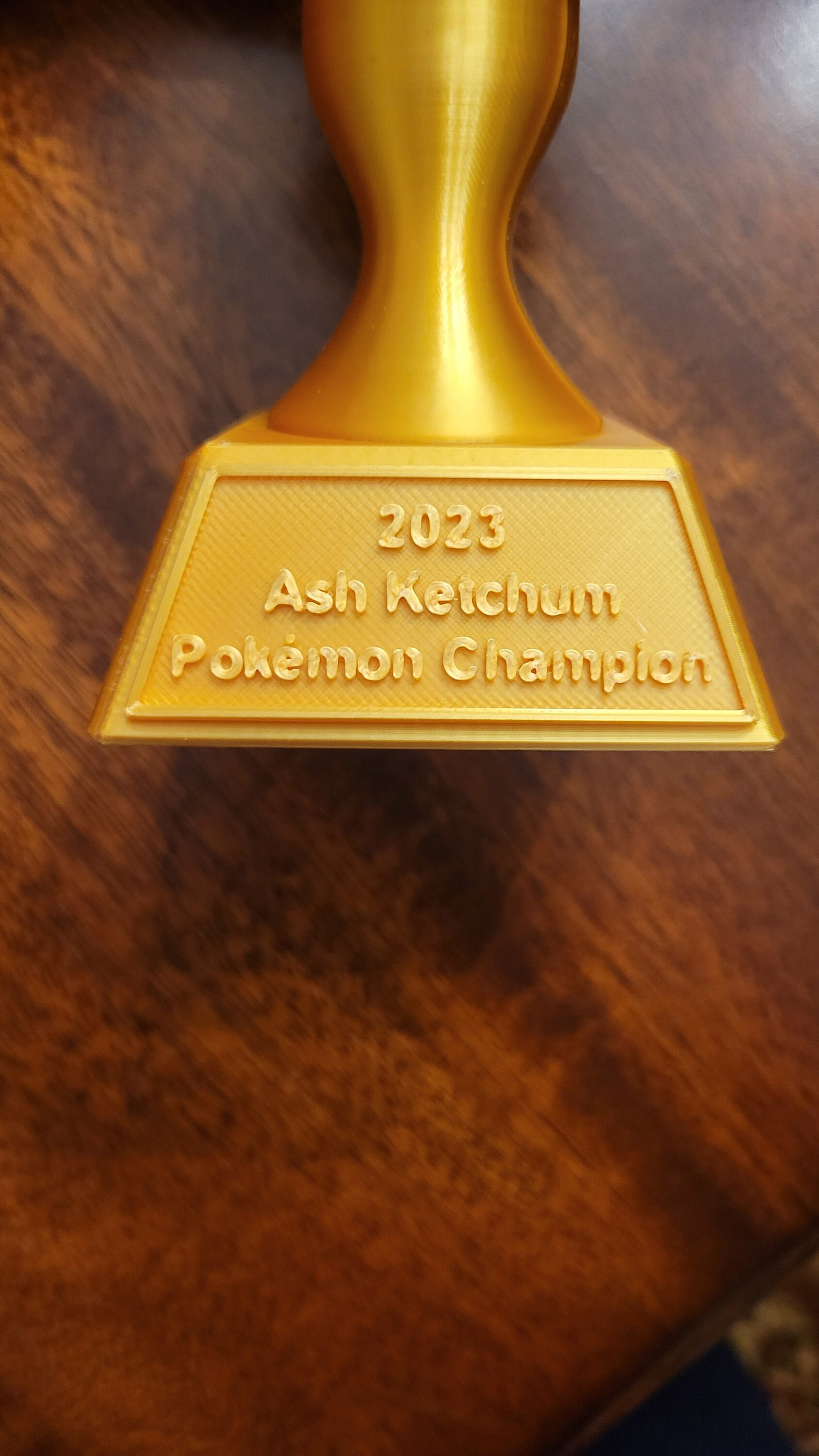 Gold Silk Pokemon Trophy 3D Printed Poke Ball Trophy CUSTOMIZATION ...