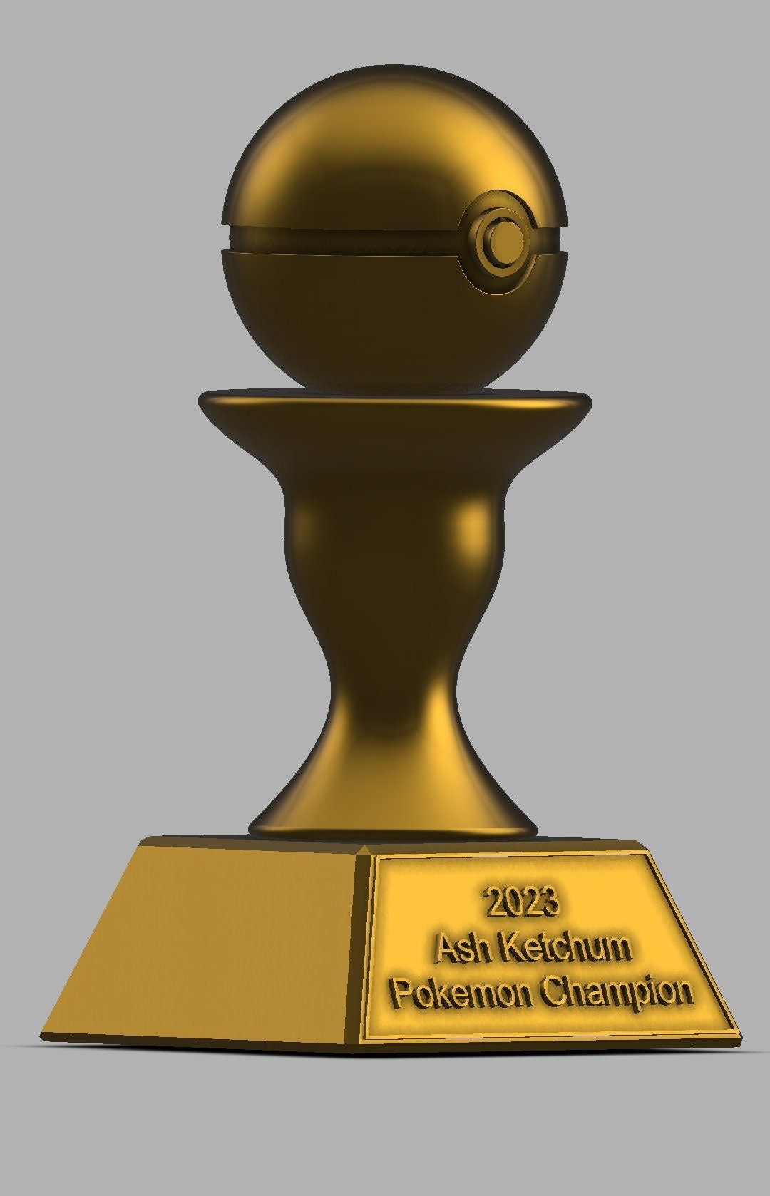 Gold Silk Pokemon Trophy 3D Printed Poke Ball Trophy CUSTOMIZATION ...