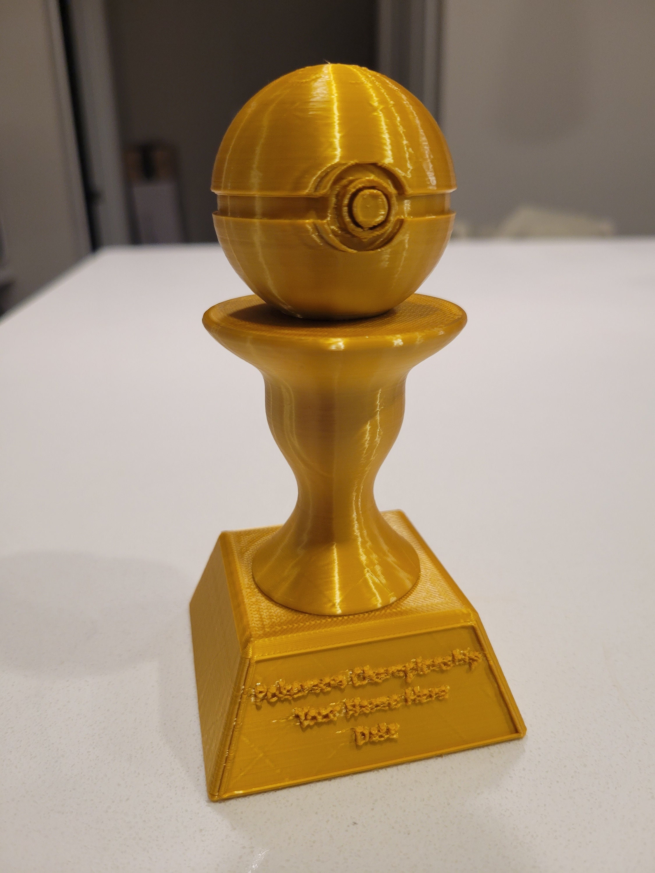 Gold Silk Pokemon Trophy 3D Printed Poke Ball Trophy - Etsy