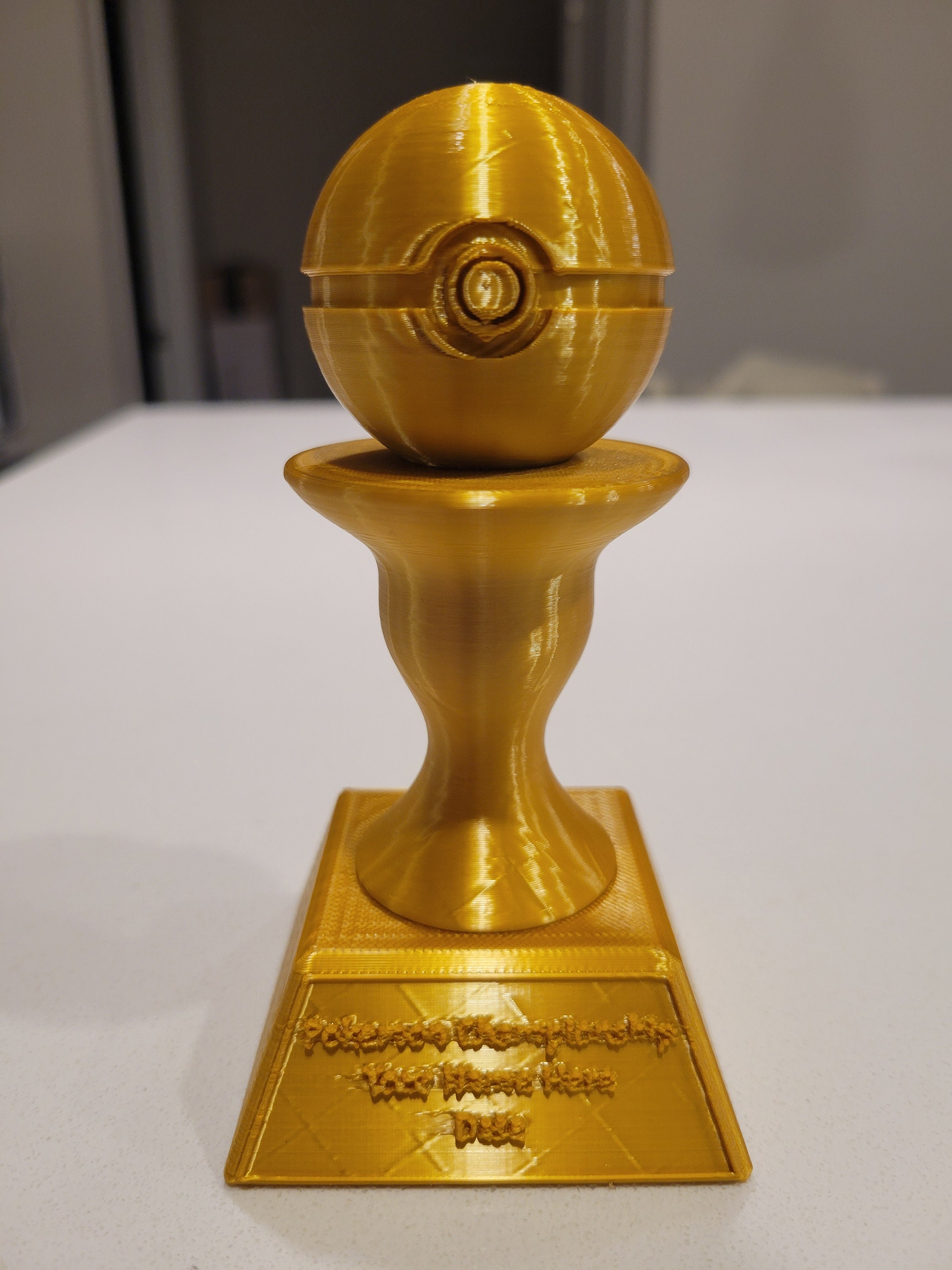 Gold Silk Pokemon Trophy 3D Printed Poke Ball Trophy - Etsy