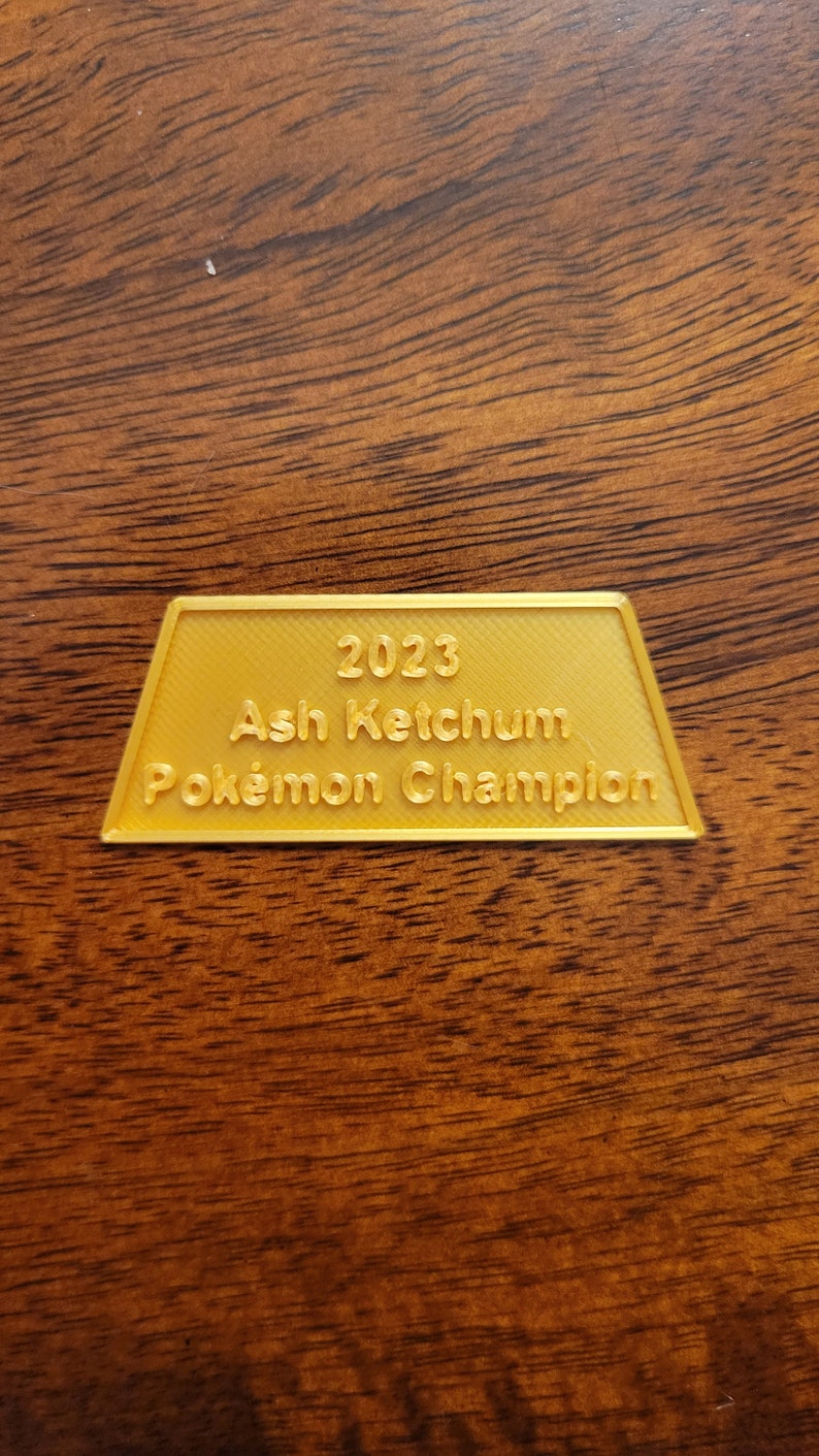 Gold Silk Pokemon Trophy - 3D Printed - Poke Ball Trophy ...
