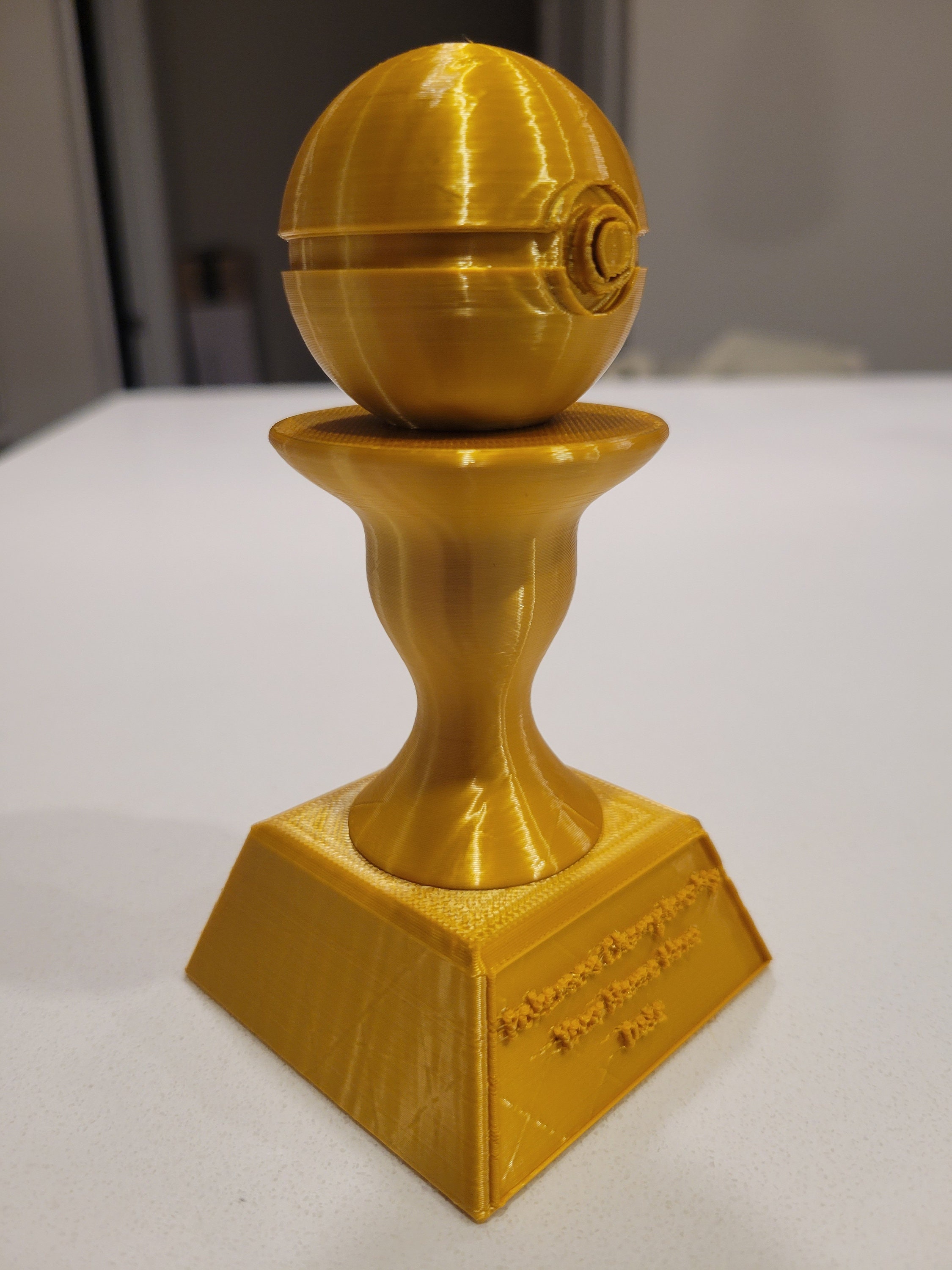 Gold Silk Pokemon Trophy 3D Printed Poke Ball Trophy - Etsy