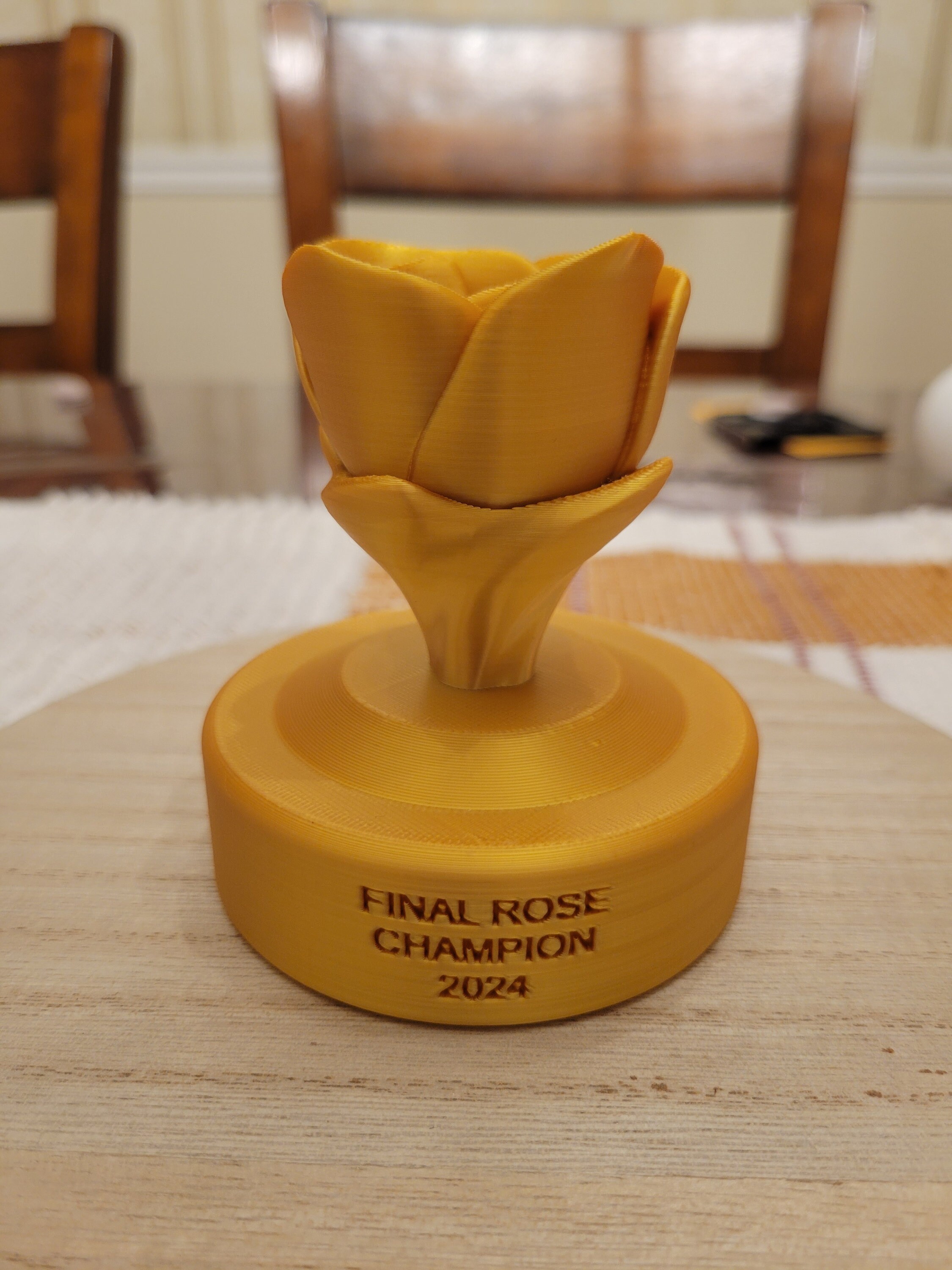 Rose Trophy - 3D Printed - Final Rose Trophy - Valentine's Day Gift ...