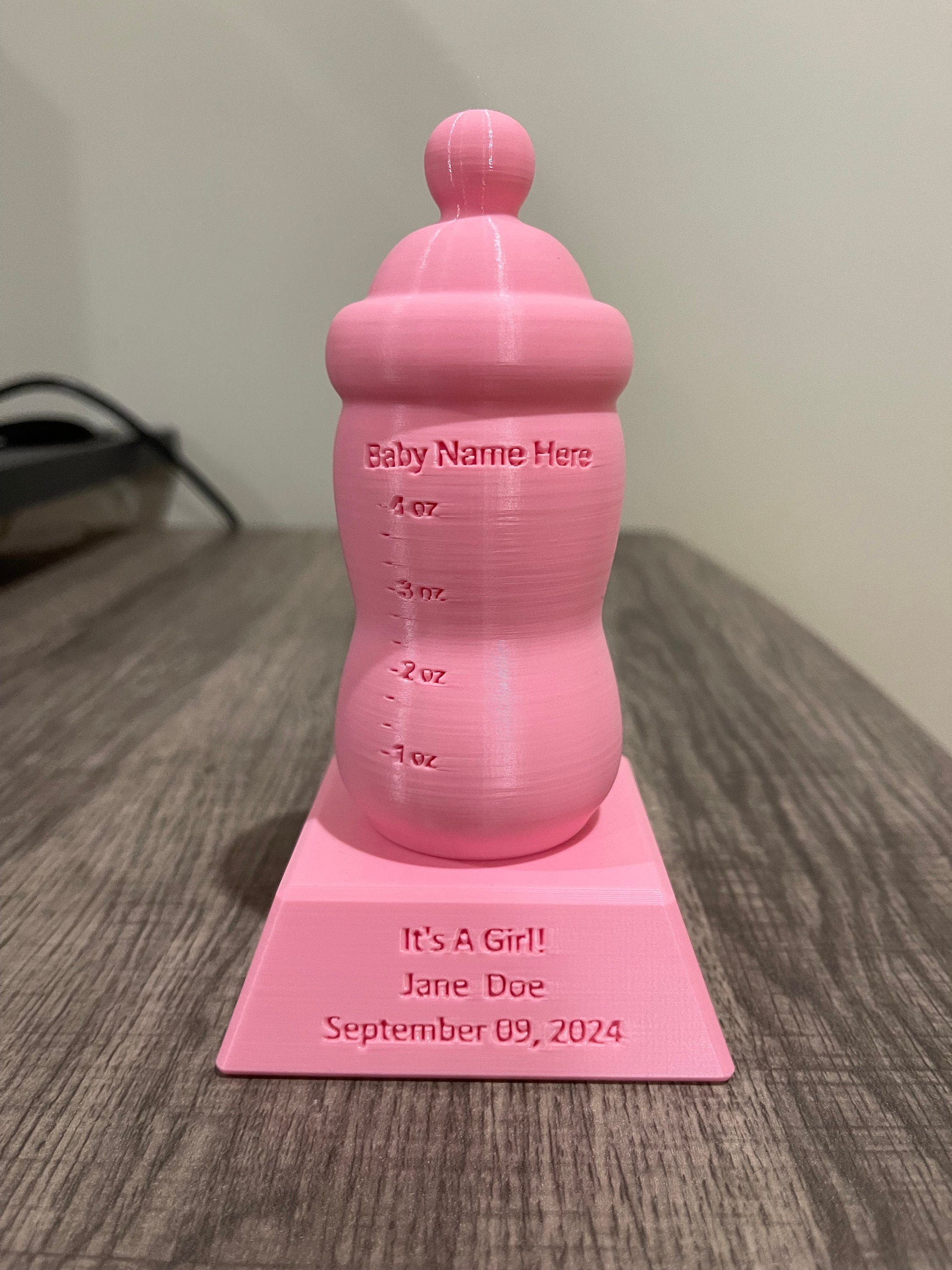 Baby Bottle Trophy - 3D Printed - Custom Color Options - Baby Shower ...