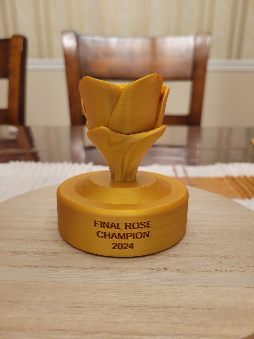 Rose Trophy - 3D Printed - Final Rose Trophy - Valentine's Day Gift ...
