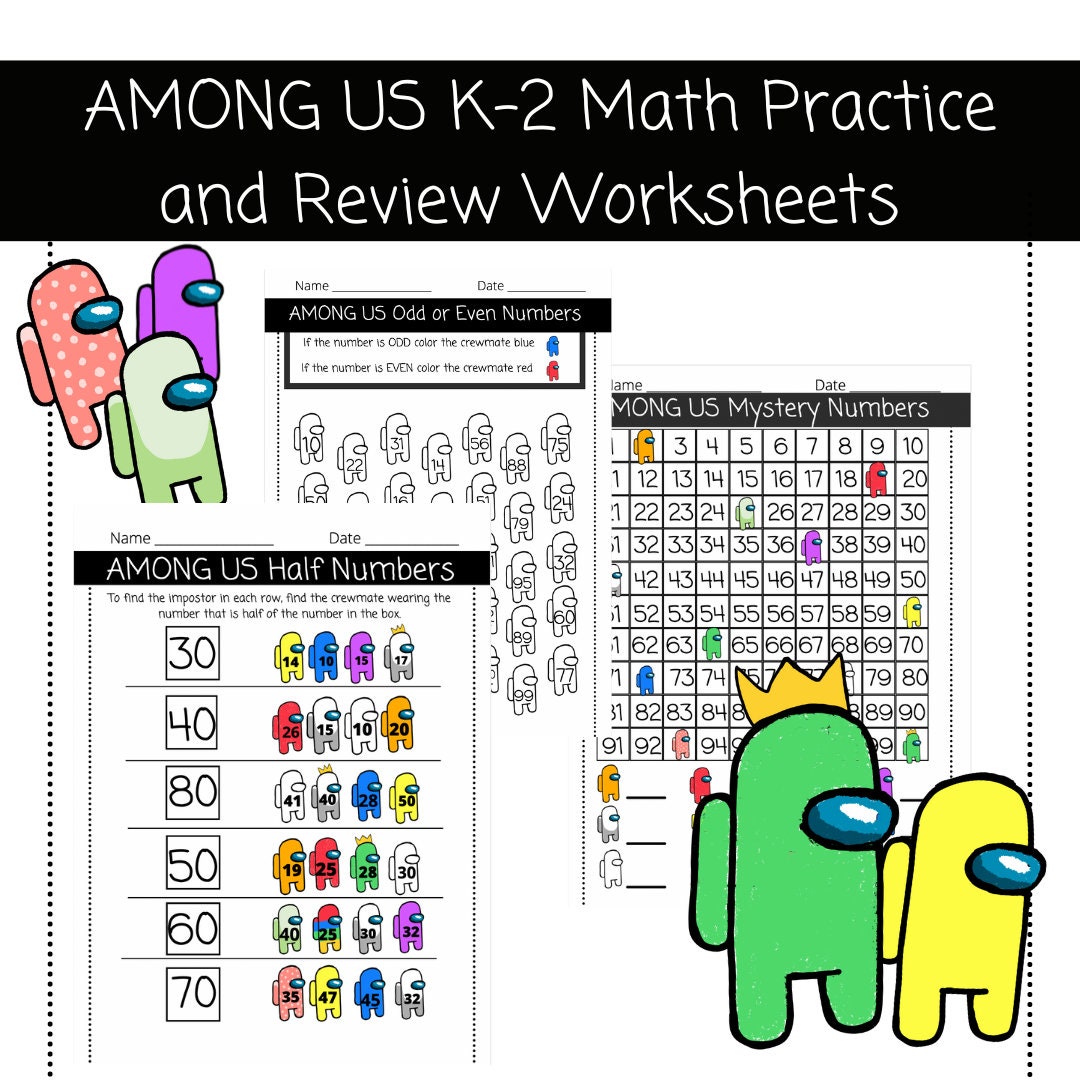 Among Us Printable K-1 Math Worksheets. Among Us Digital - Etsy Singapore