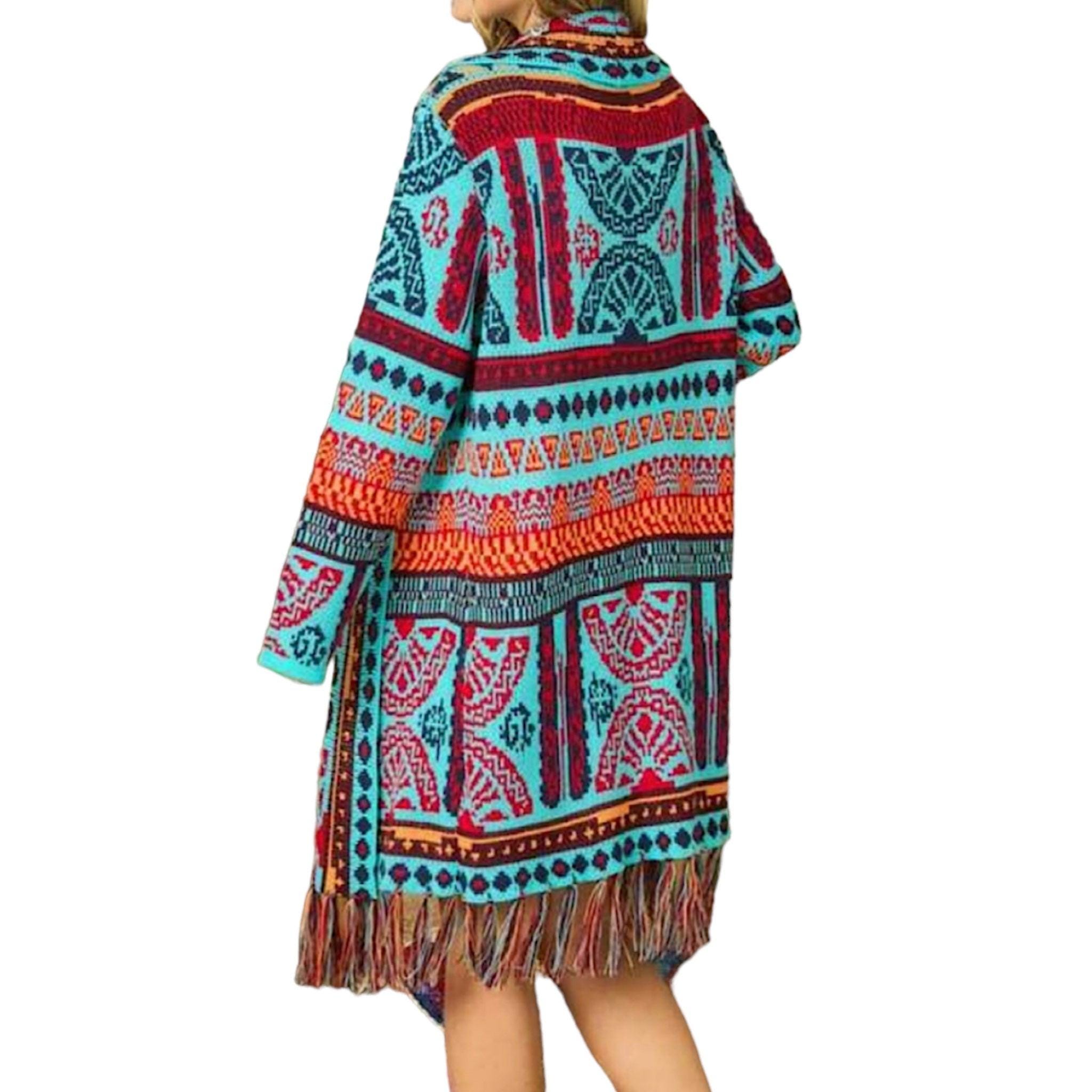 Plus Size Turquoise Tribal Cardigan - Etsy