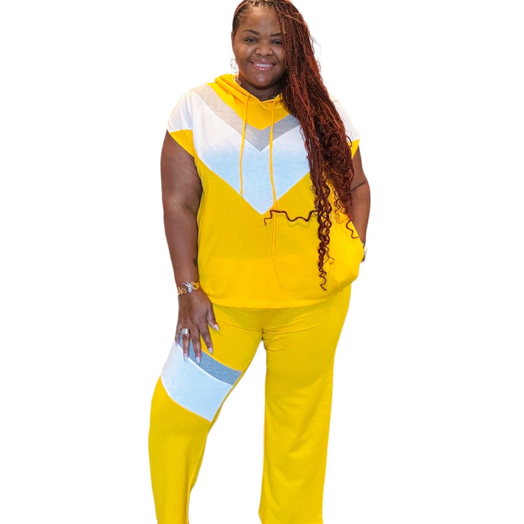 Women's Plus Color Block Sweat Pants Set - Etsy