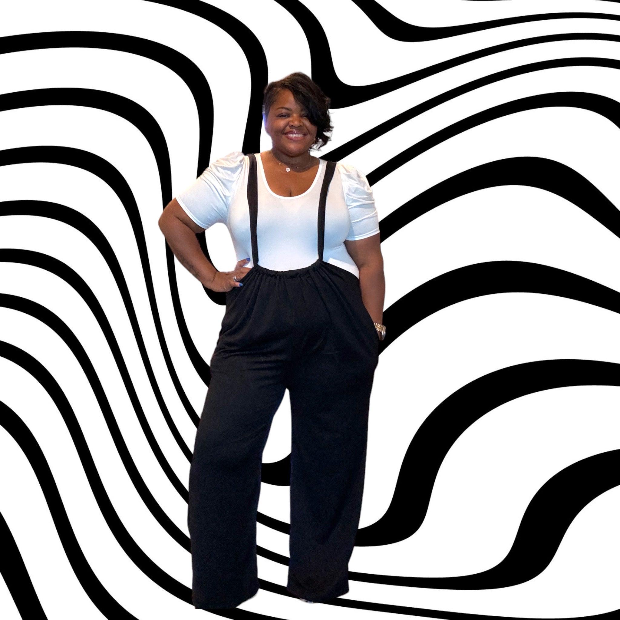 Plus Size Boho Chic Wide Leg Suspender Pants - Etsy