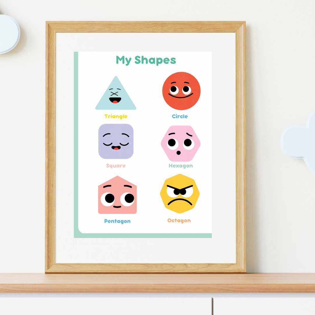 Shapes Poster, Nursery Decor Wall Art, Shapes Wall Art, Learning Print ...