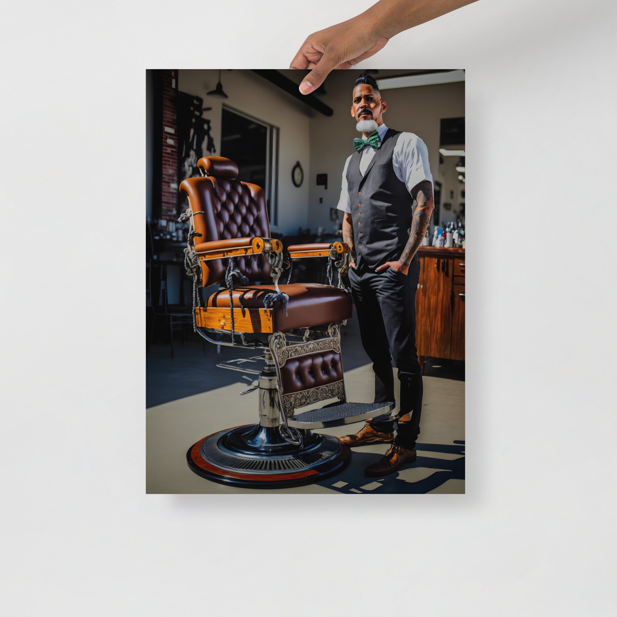 Barber Shop Décor | Black Salon Print | Barber Shop Portrait Art ...