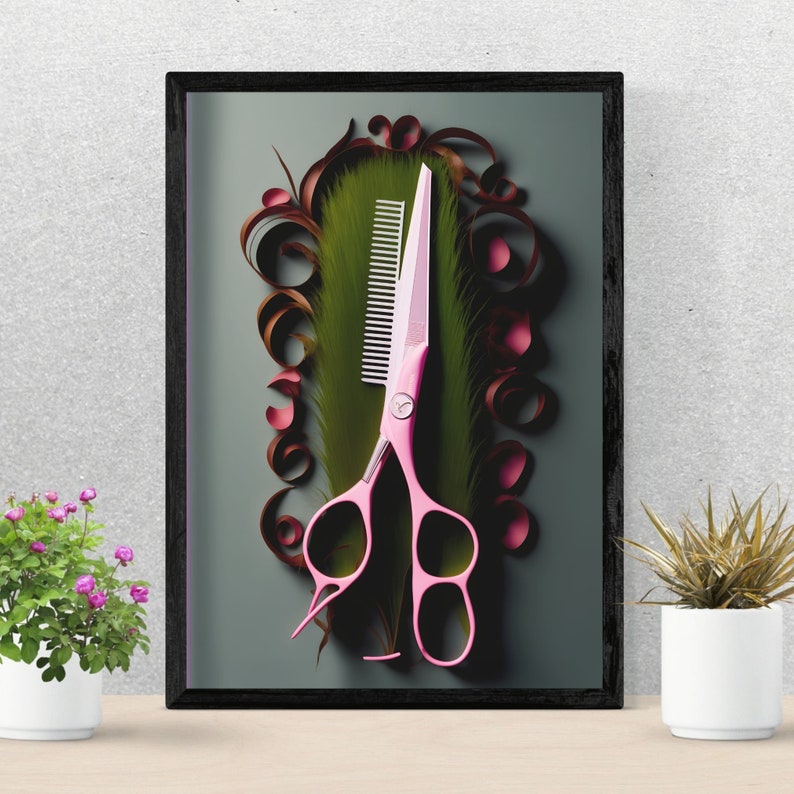 Hair Salon Shears Print Beauty Salon Poster Hair Dressing Scissors ...