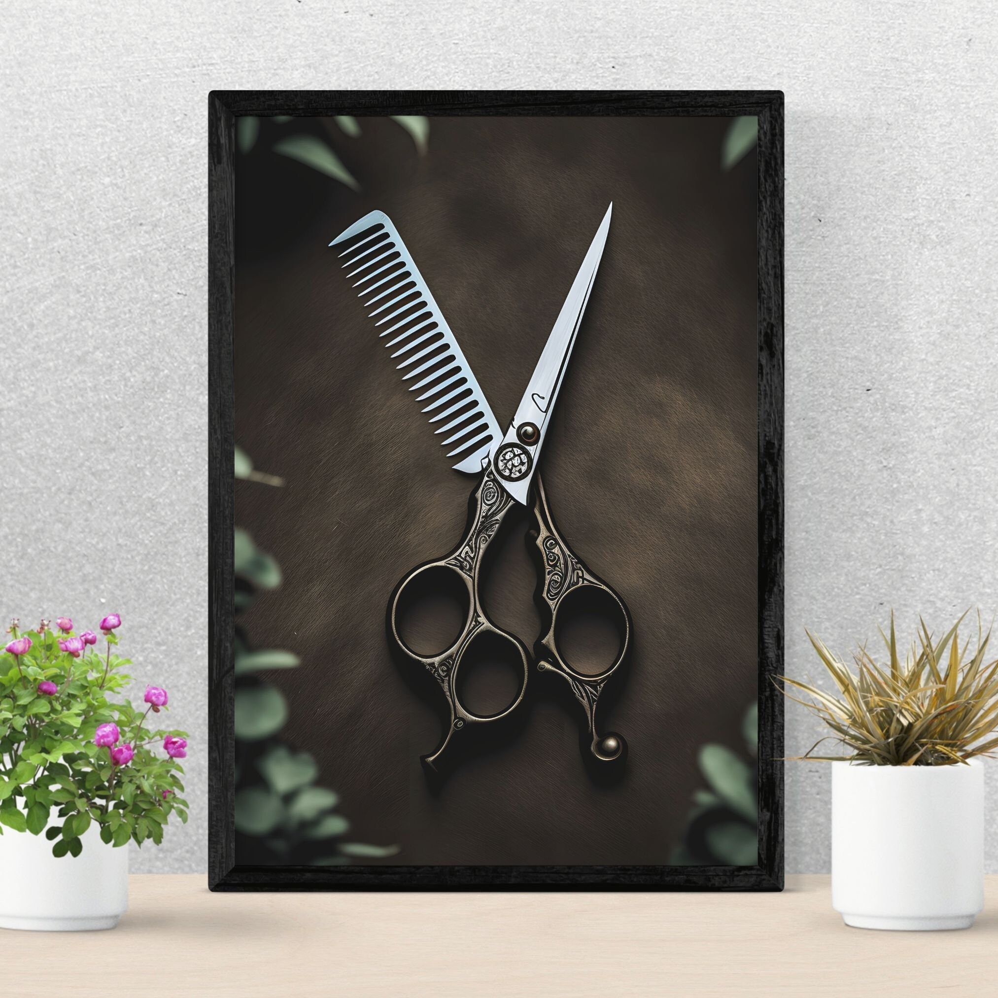 Hair Salon Shears Print | Beauty Salon Poster | Hair Dressing Scissors ...