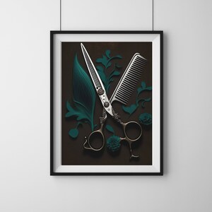 Hair Salon Shears Print | Beauty Salon Poster | Hair Dressing Scissors ...