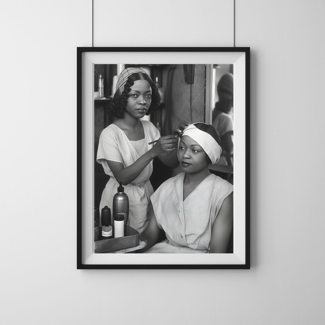 Black and White Salon Wall Art Black Women Wall Art Black Women Art ...