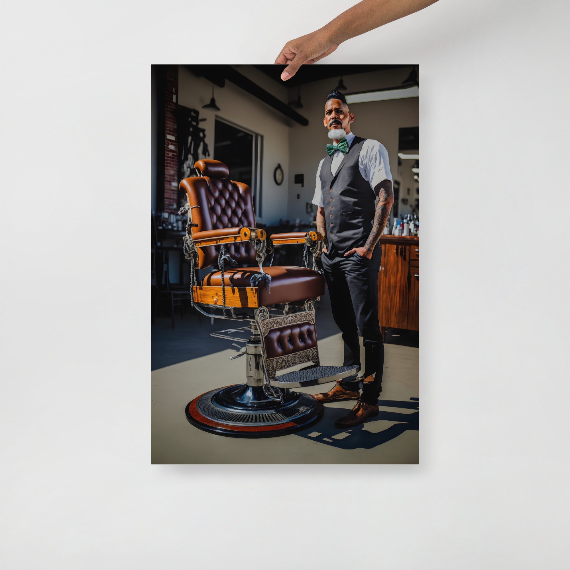 Barber Shop Décor | Black Salon Print | Barber Shop Portrait Art ...